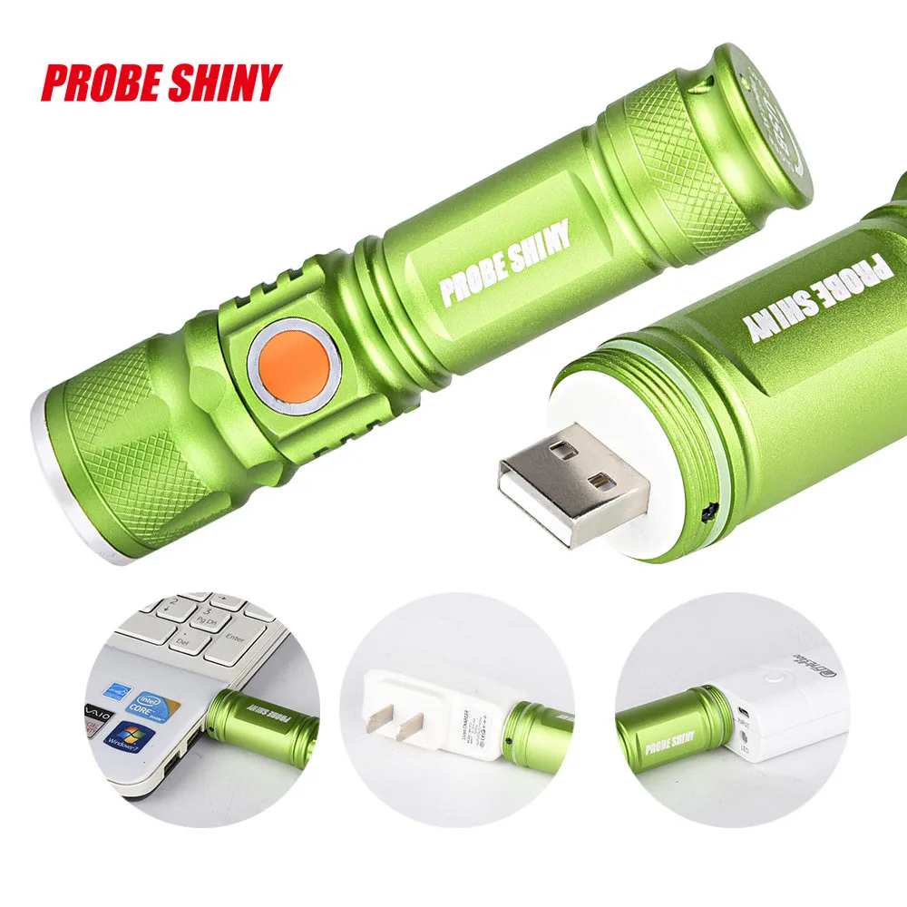 ¡Novedad de 2018! linterna de Linterna recargable con USB portátil con ...