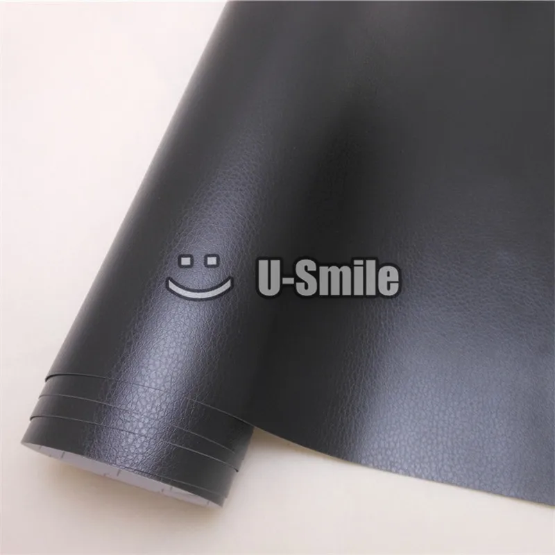 Black Leather Vinyl Wrap Film Leather Pattern PVC Adhesive Vinyl Film ...