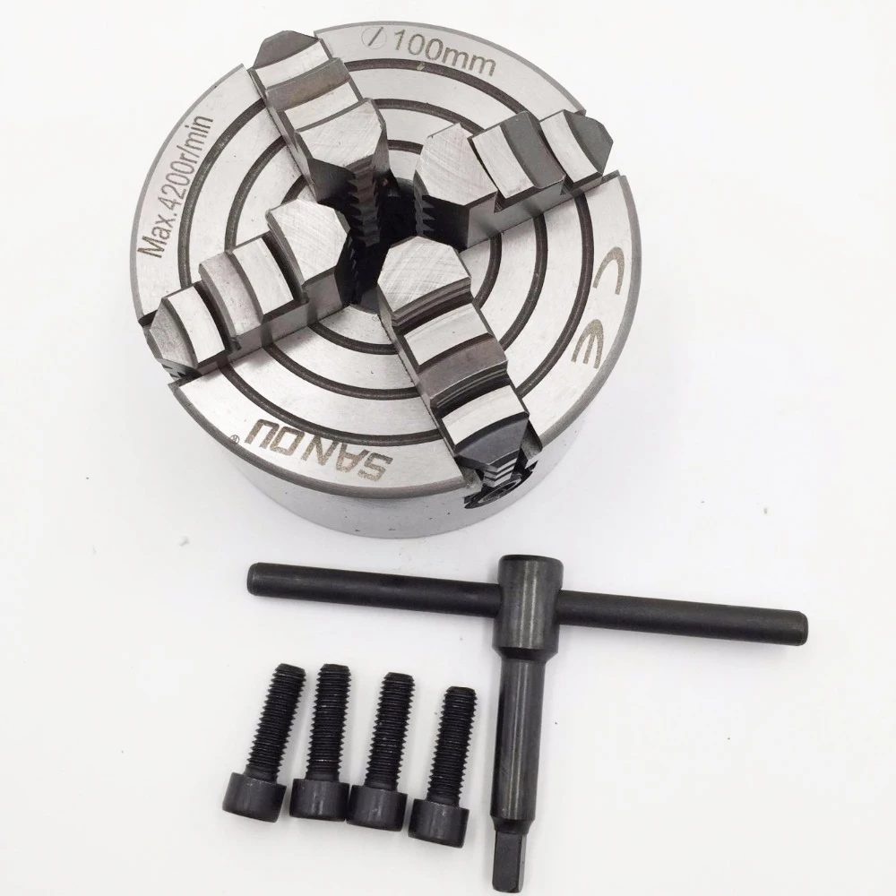 Reversible Lathe Chuck 4Jaw 100mm Independent 4" Chuck Harded Steel CNC ...