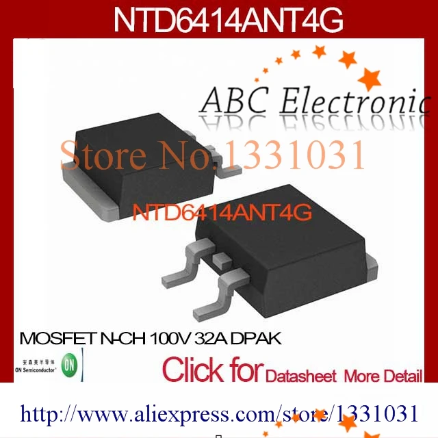 NTD6414ANT4G MOSFET N CH 100V 32A DPAK NTD6414ANT4G 6414 NTD6414 ...
