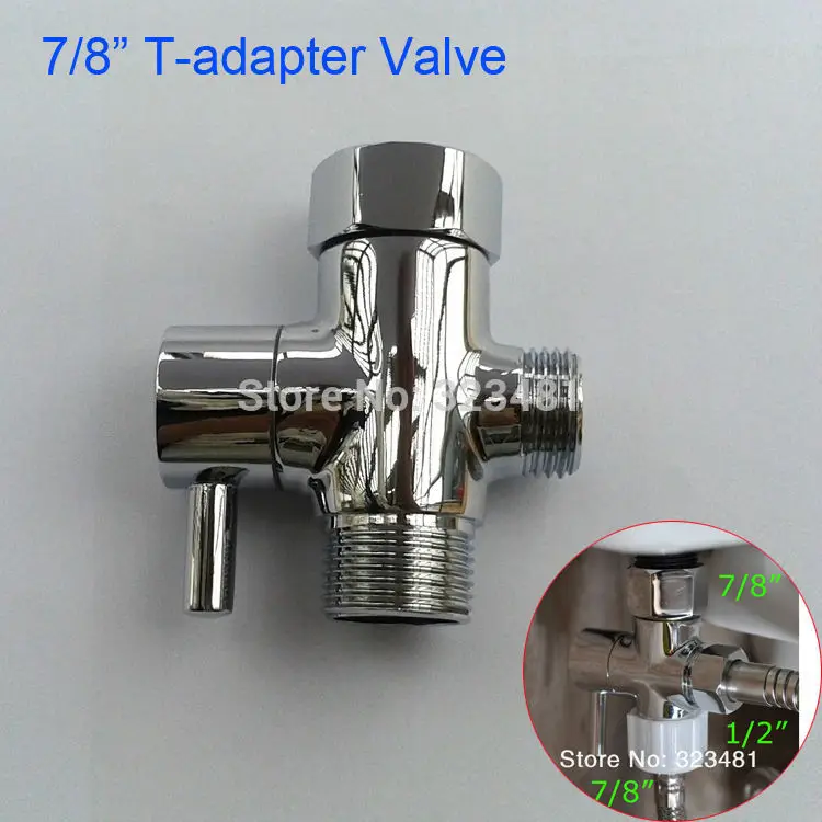 Bathroom Fixtures Metal Brass Bidet T Adapter Valve 3 Way Shut Off Tee