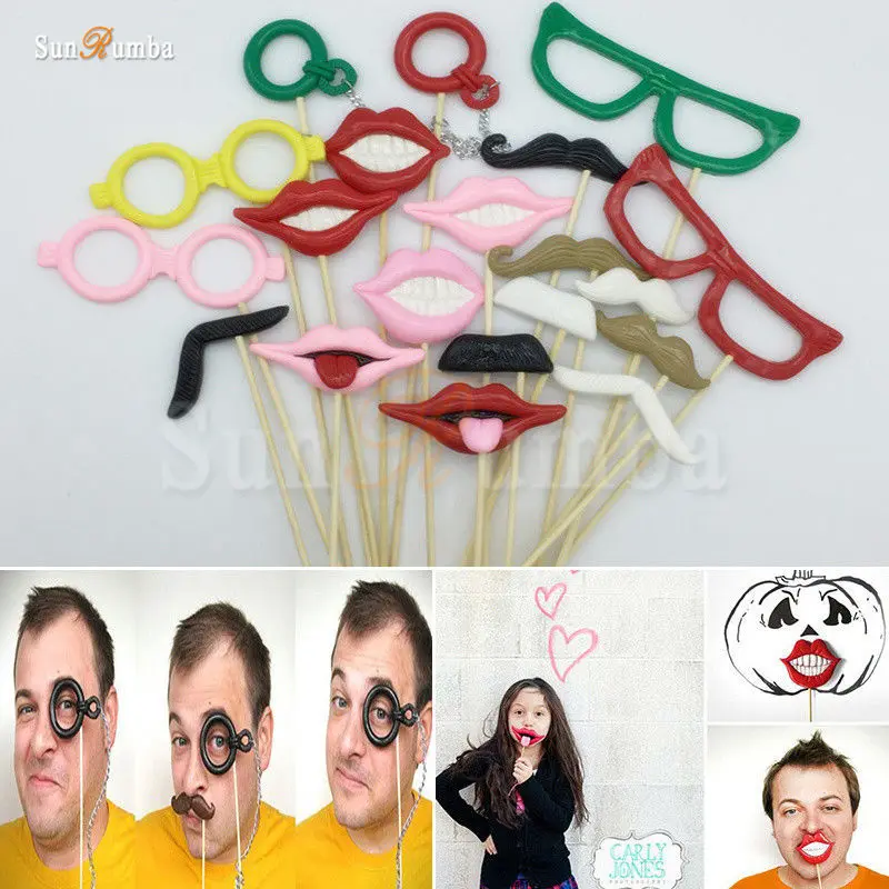 20Pcs Funny Photo Booth Props Decoration Photobooth Wedding Decoration ...