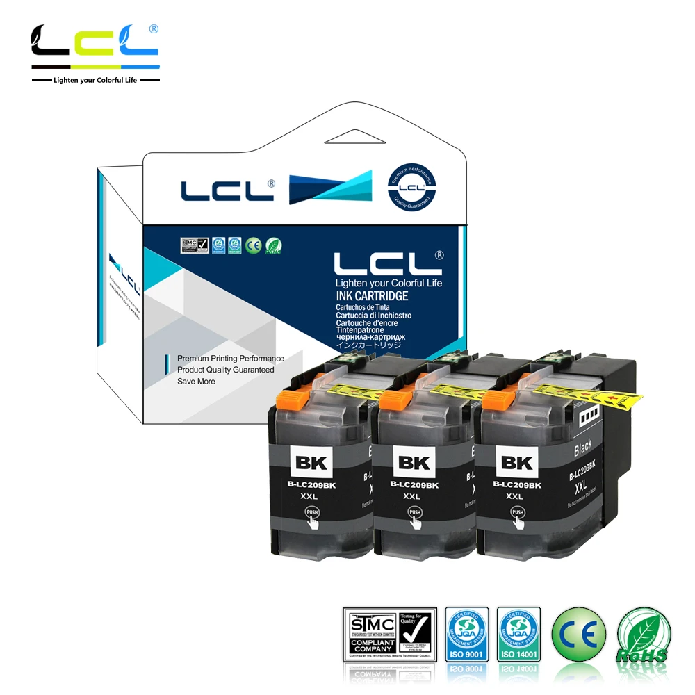 Cartucho de tinta LC209 LC209BK XXL (negro de 3 paquetes) Compatible ...