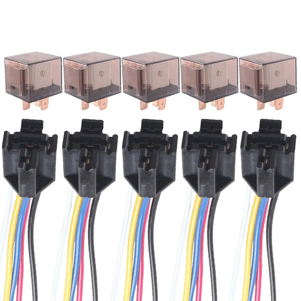 EE support 5 X Car Truck Auto 12V 80A 80 AMP SPDT Relay Relays 5 Pin 5P ...