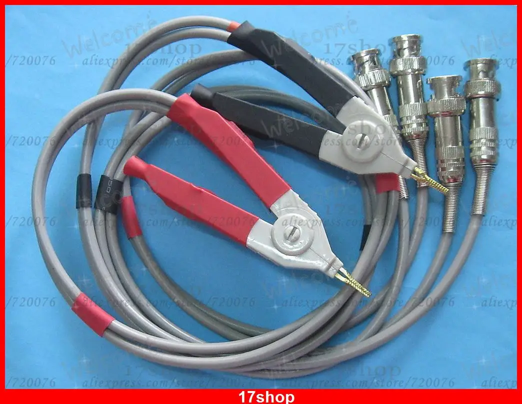 1 Set Red Black Kelvin Clip For Lcr Meter With 4 Bnc Male Connector ...