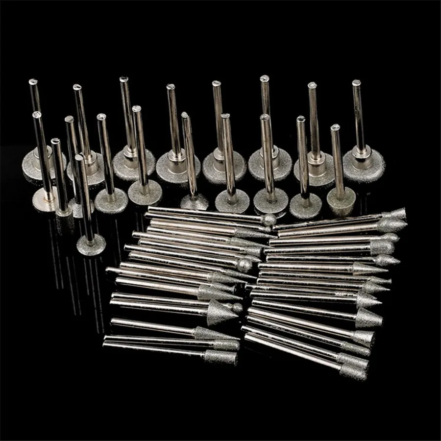 50Pcs Dremel Accessories Diamond Grinding Heads Sanding Needles Coated ...
