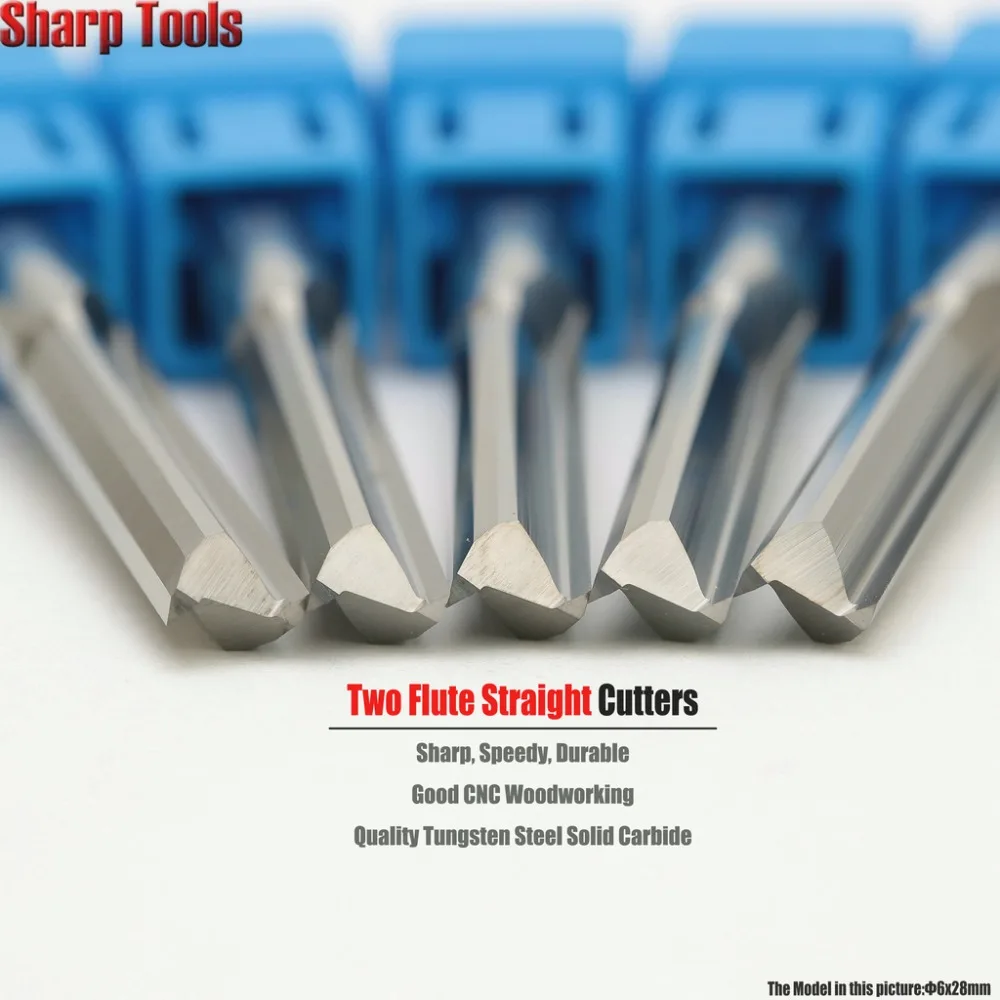 6mm Cel25-52mm 2 Flute Straight Wood Milling Cutter Mdf Router Bit ...