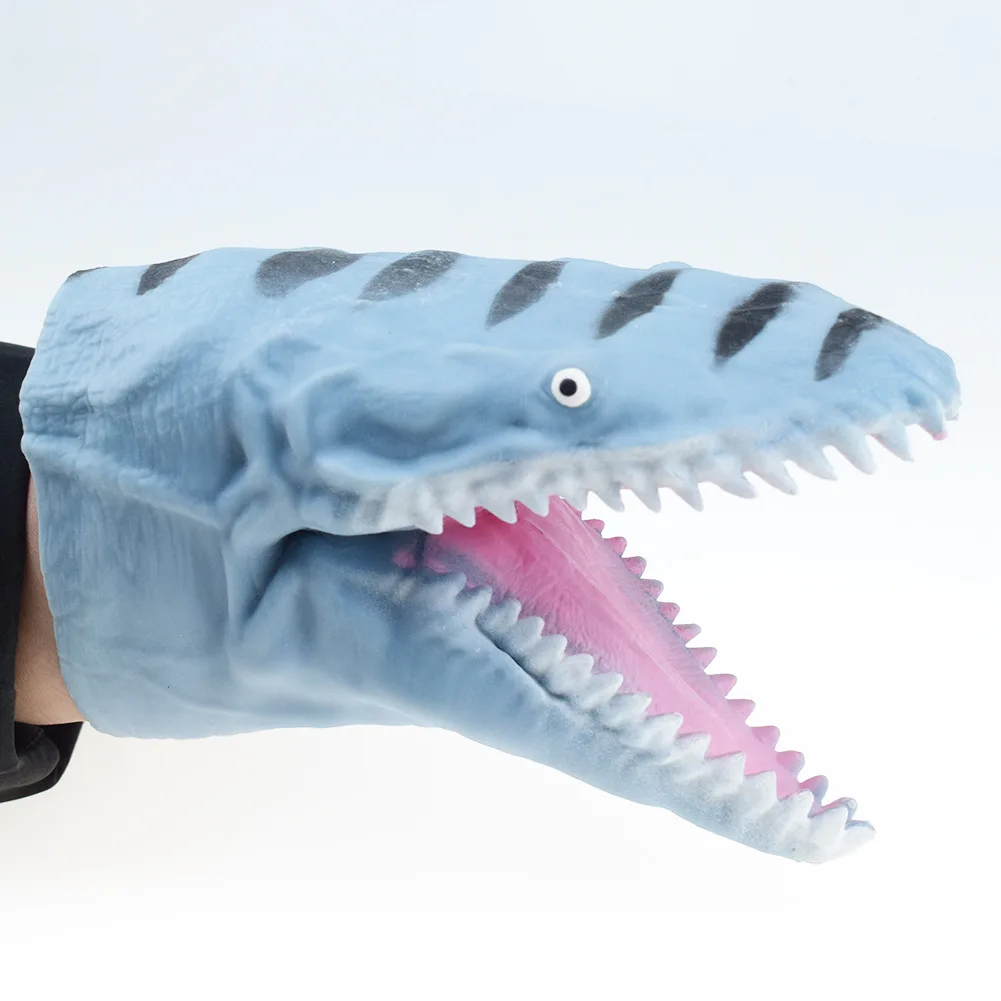 10pcs Soft Bule Dinosaur Fish Hand Puppet Animal Head Tyrannosaurus Rex ...