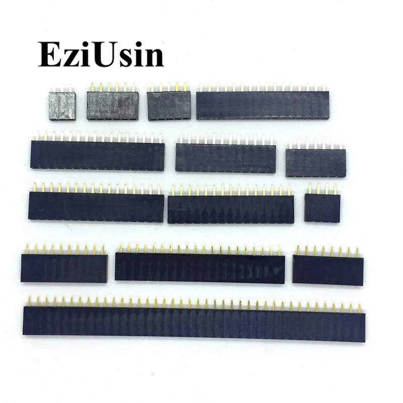 2.54mm Single Row Female 2~40P PCB socket Board Pin Header Connector ...