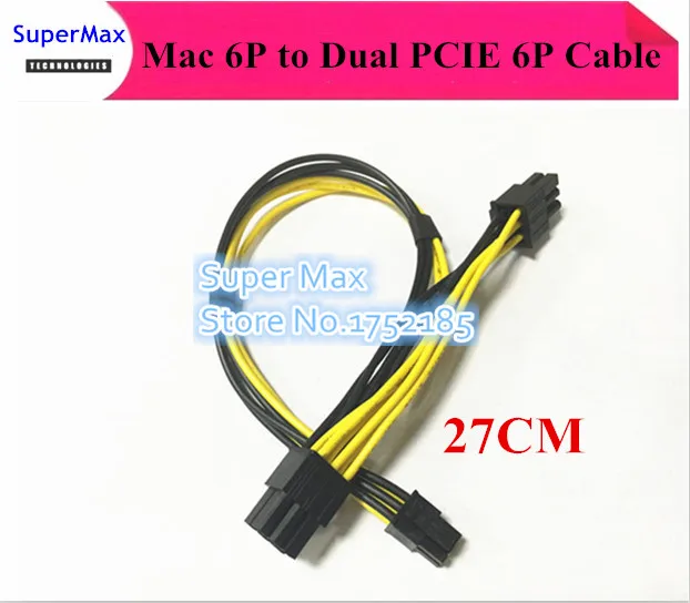 New DIY Mac Pro 18AWG mini 6PIN to Dual PCI E 6 PIN Power Supply Cord ...
