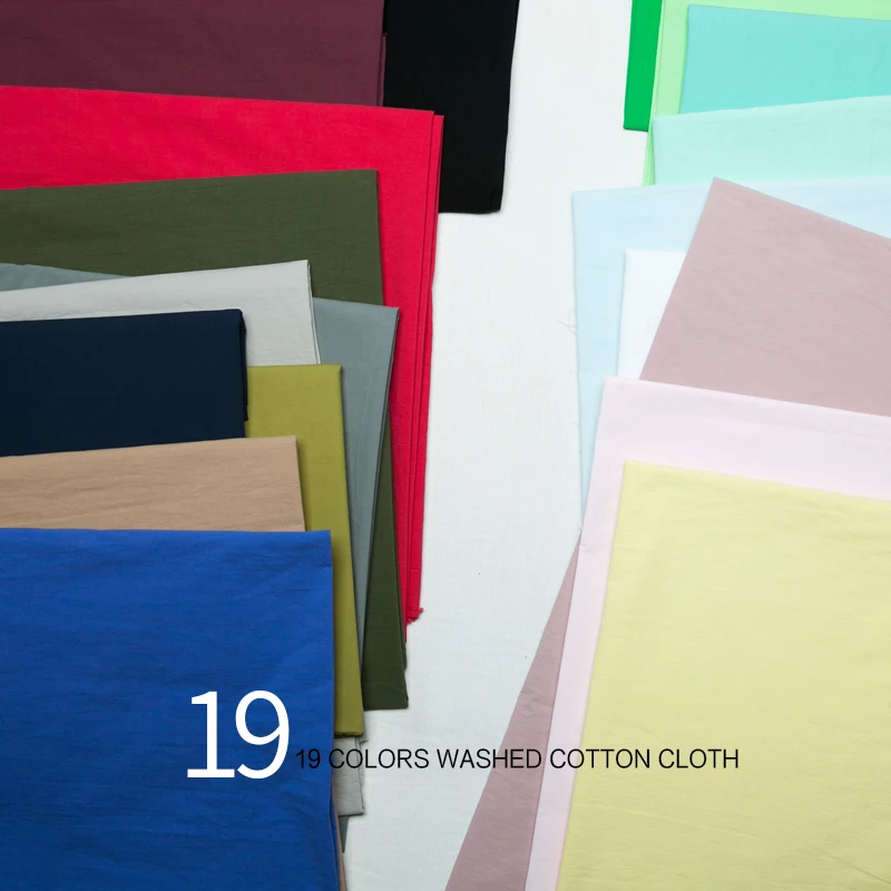 Aliexpress.com : Buy 19 Colors: Sand washed pure cotton fabric, solid ...