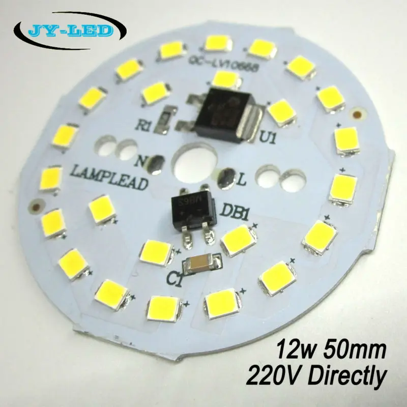 SMD 2835 12W LED PCB High PF Integrated IC Driver, 50mm Diameter AC180 ...