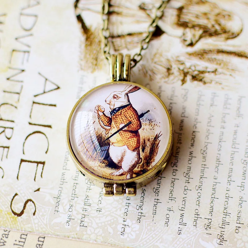 Alice In Wonderland Mr Rabbit Essential Oil Diffuser Necklace Women ...