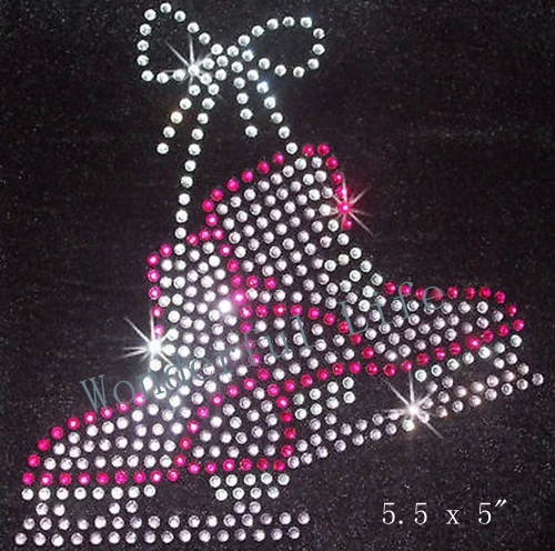 A quality Wonderful Life ice skate shoes rhinestones heat transfer iron ...
