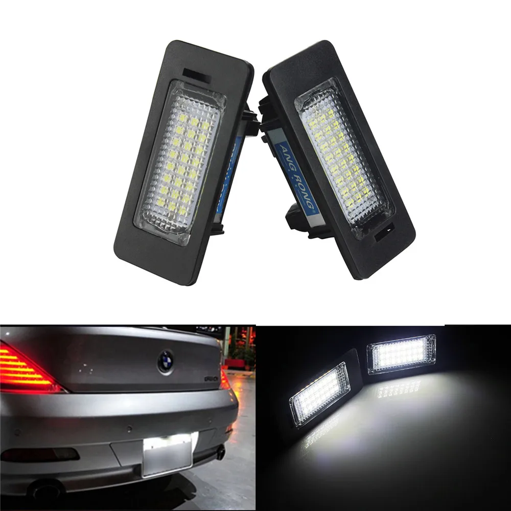 ANGRONG White LED License Number Plate Light Lamp Canbus For BMW 3 5 ...