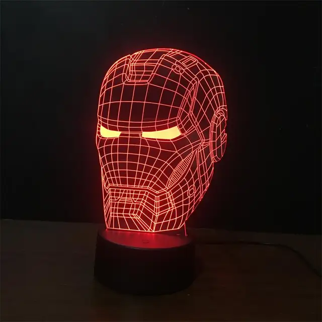 Aliexpress.com : Buy New Marvel Avengers Lamp 3D Art Iron Man Mask ...