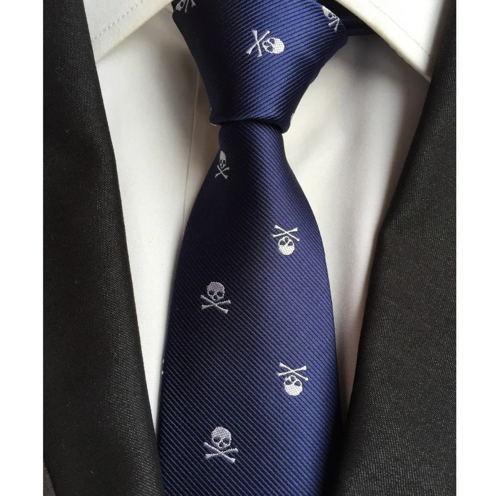 Skull Neck Tie For Men 6 Colors Halloween Party Slim Ties 6cm - Ties ...