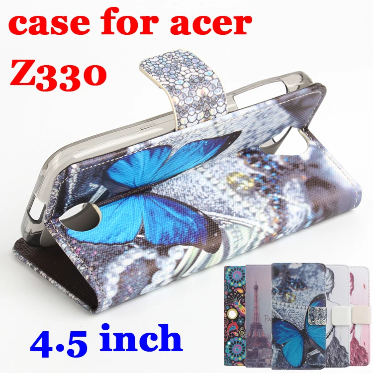 Butterfly Painted For ACER Liquid Z330 Phone Case Luxury Leather ...