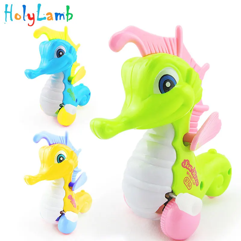 1Pcs Cute Animal Hippocampus Wind Up Toys Rotational Motion Wheeled ...