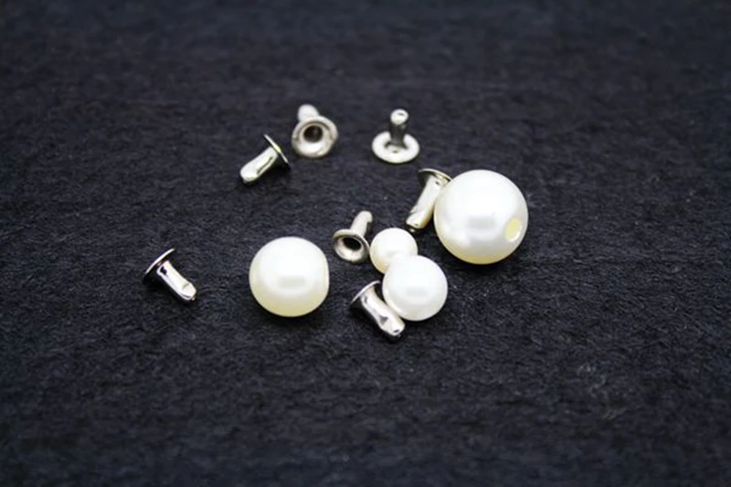 RIVET,8mm--Boutons de pression en forme de phère perlée pour vêtement ...