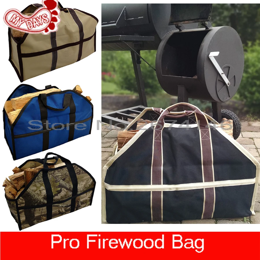 MY DAYS Large capacity firewood bags Black blue khaki camouflage Log ...