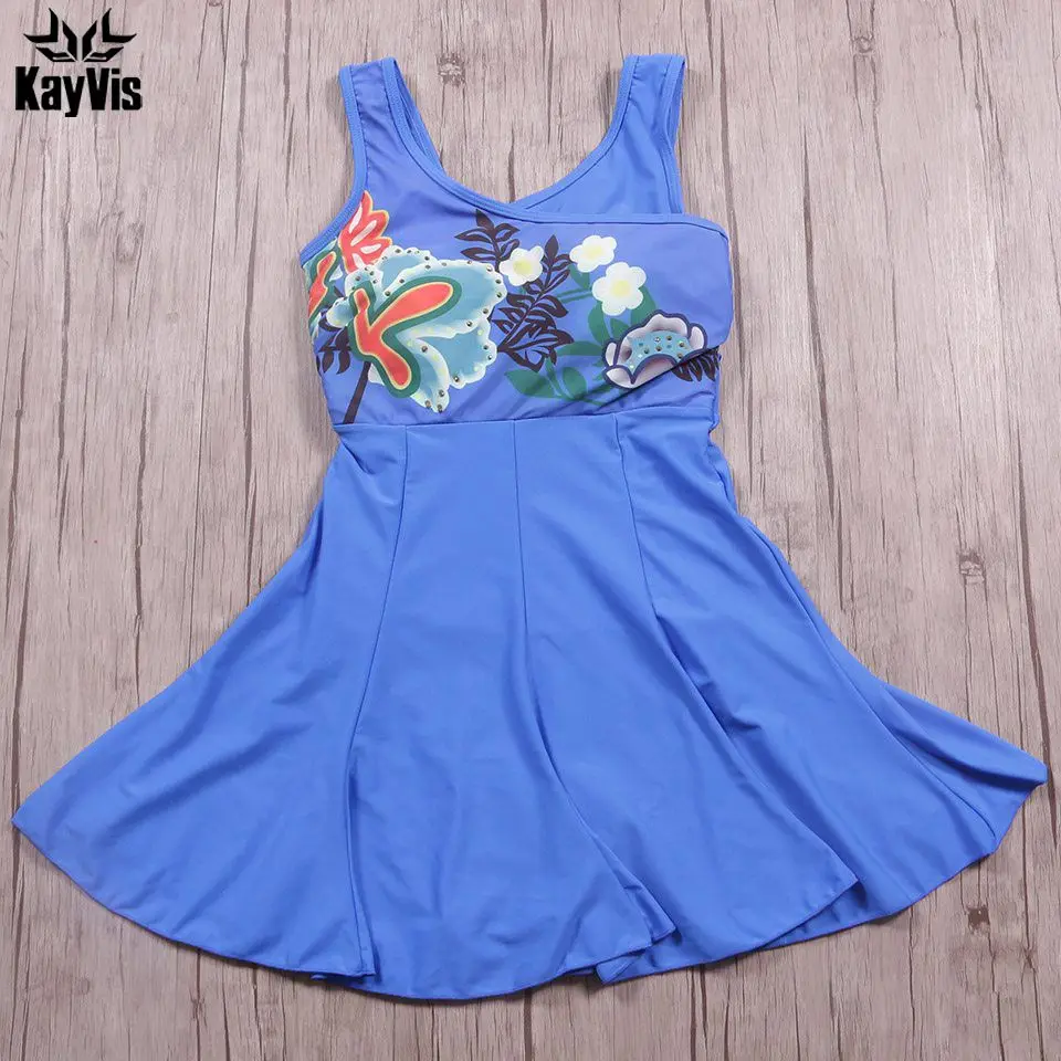 Kayvis 2018 Retro Vantage Padded Bikinis Dress Swimsuit Female Swimwear