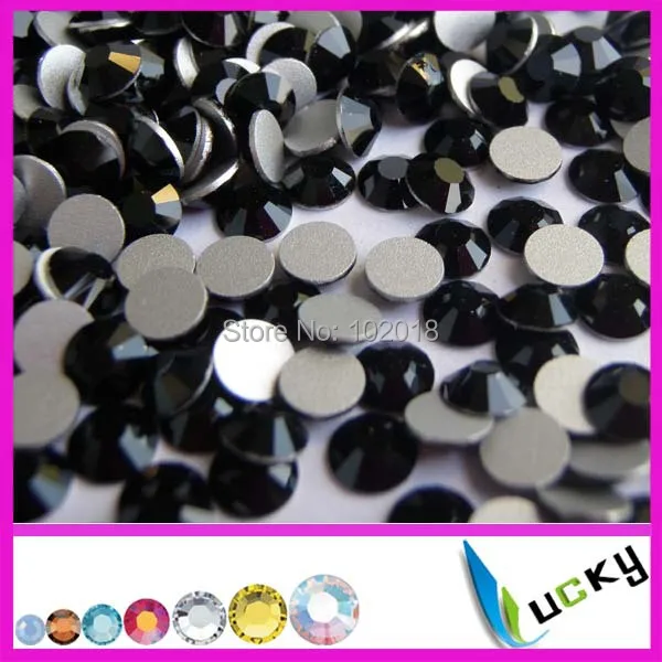 Top Quality Jet Color Flat Back Non Hotfix Rhinestones Without Glue ...