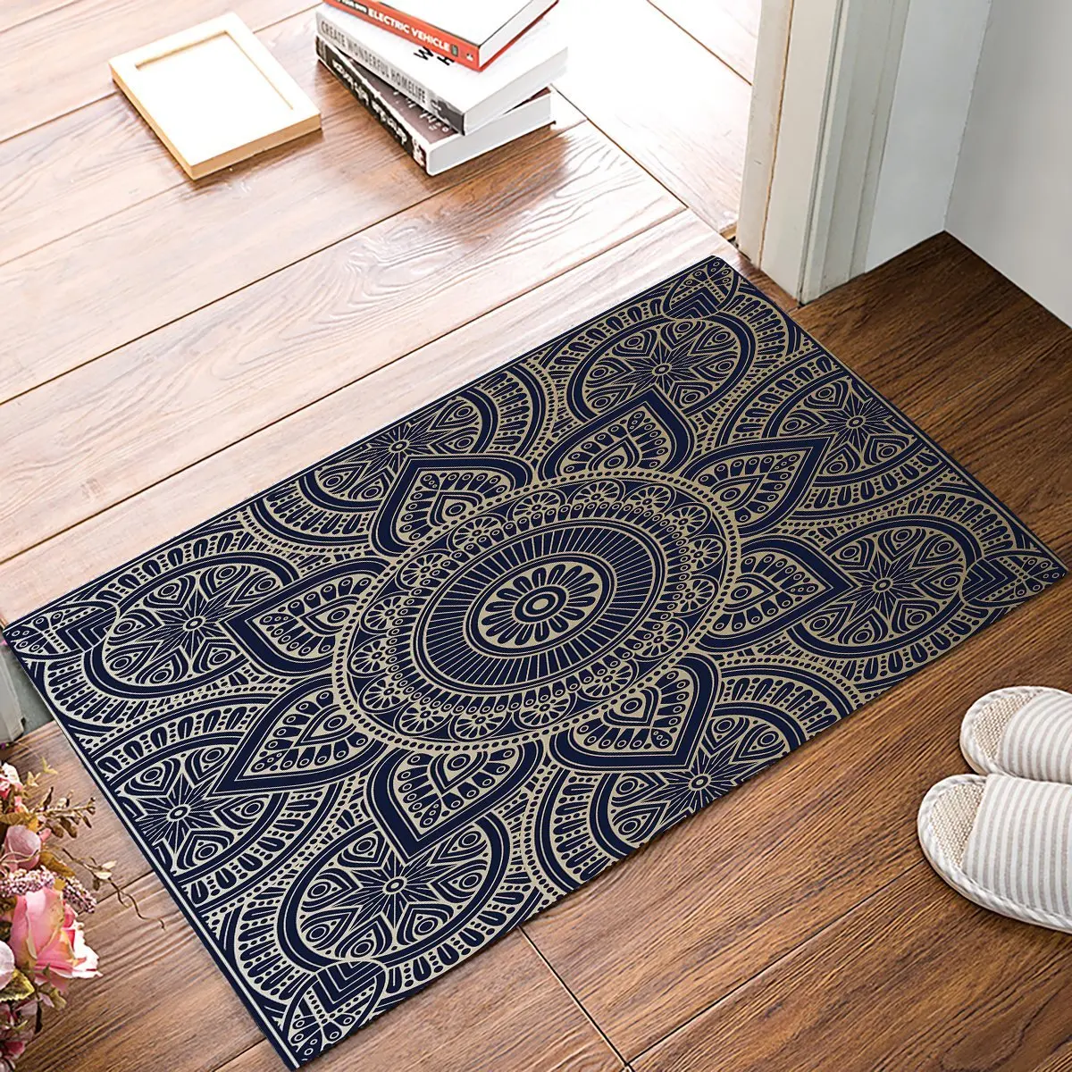 Vintage Mandala Pattern Door Mats Kitchen Floor Bath Entrance Rug Mat ...