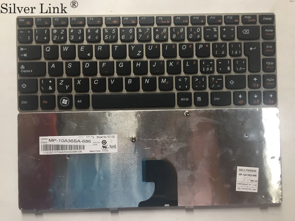 Cz Czech Keyboard For Lenovo Z360 Z360a Z360g G360 Silver Frame Laptop ...