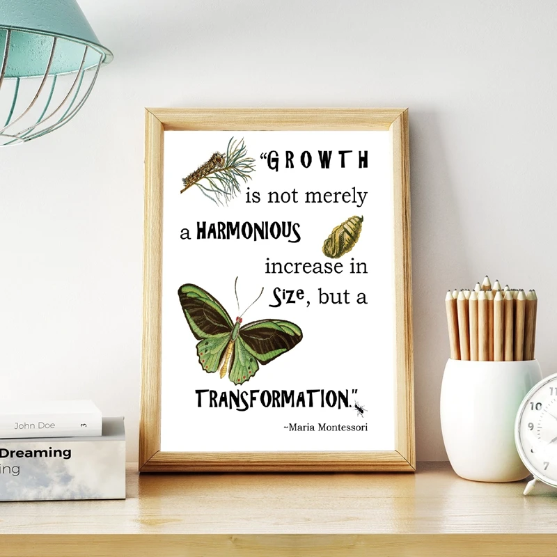 Maria Montessori Quotes Nature Canvas Posters and Prints Child Room ...