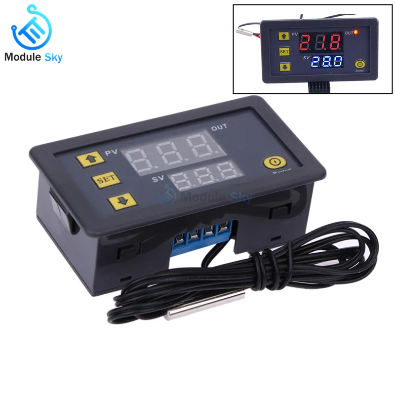 W3230 AC 110V 220V DC 12V LED Digital Temperature Controller Thermostat ...