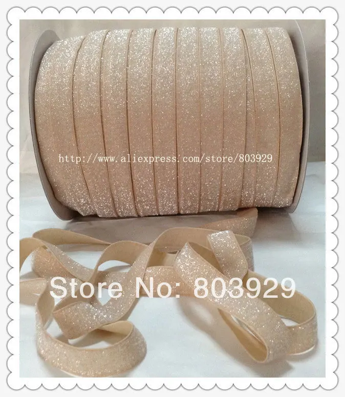 (50yards/lot) Non stretch 1.5" Frosted Tan Metallic Ribbon|ribbon yarn ...