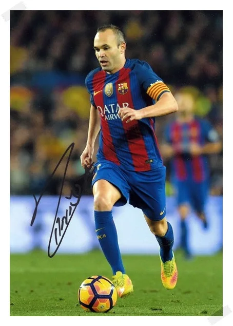 signed Andres Iniesta autographed original photo 7 inches freeshipping ...