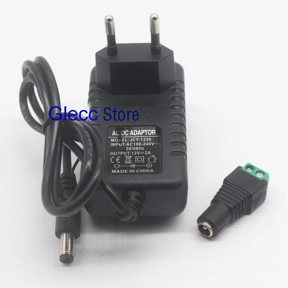 1PCS 24W EU US Plug Driver Adapter AC110V 220V to DC 12V 2A 5.5*2.1mm ...