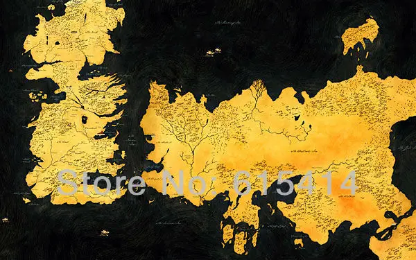 04 Game of Thrones GOT Map of Seven Kingdoms Westeros and Essos 22''x14 ...