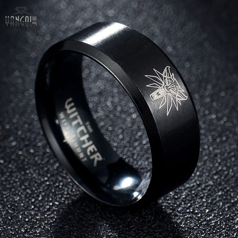Free shipping Hot Game The Witcher 3 Ring Wild Hunt Medallion Gold ...