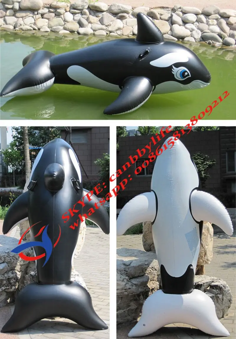 193x119cm Intex Whale Ride On Giant Black Inflatable Swimming Pool ...