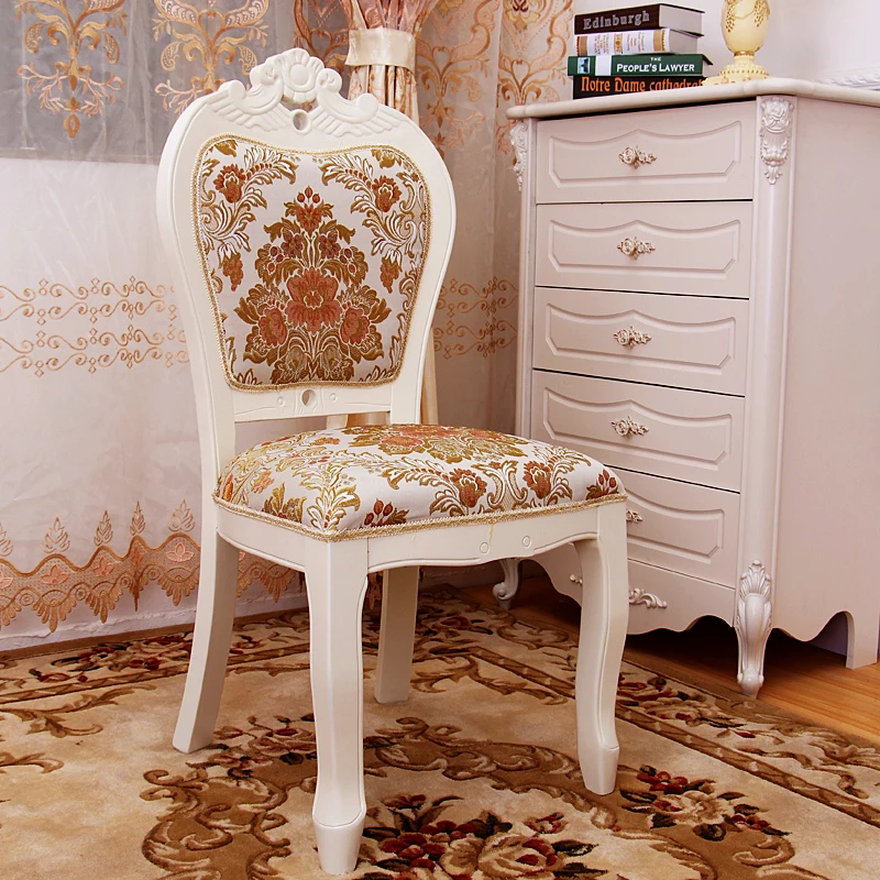 Continental chairs Korean fashion simple chair wood ivory Leather Stool ...