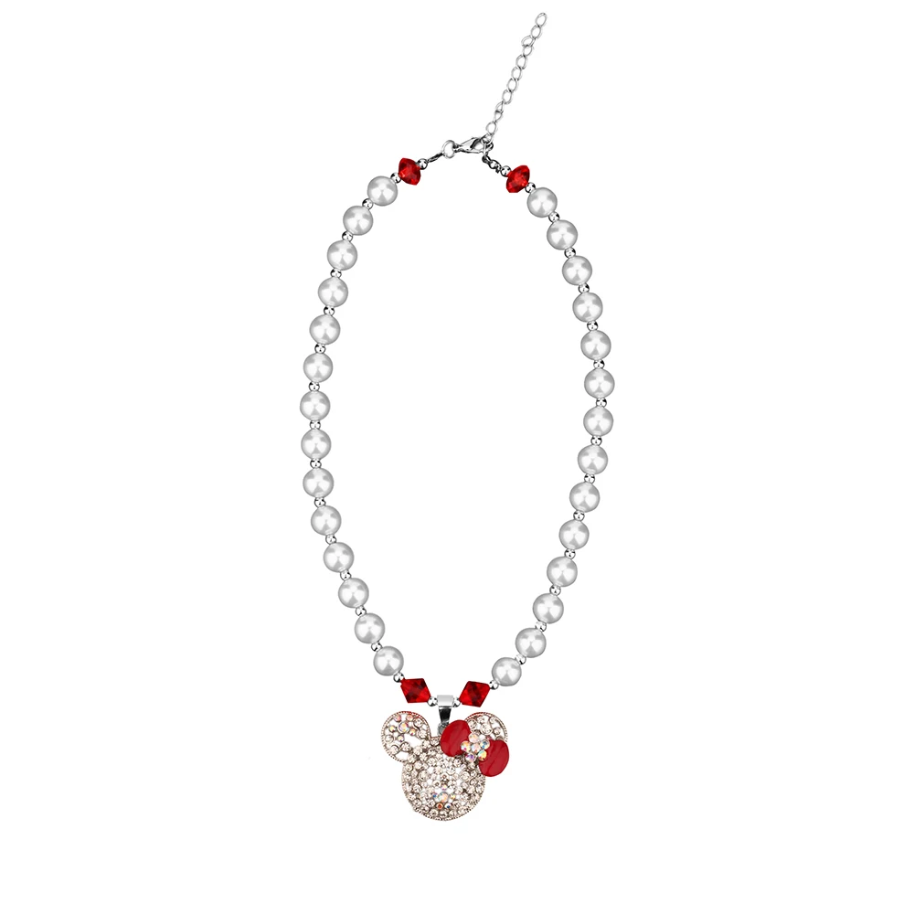 Retail 1PC Christmas Gift Minnie Mouse Pendant Simulated Pearl Bead ...