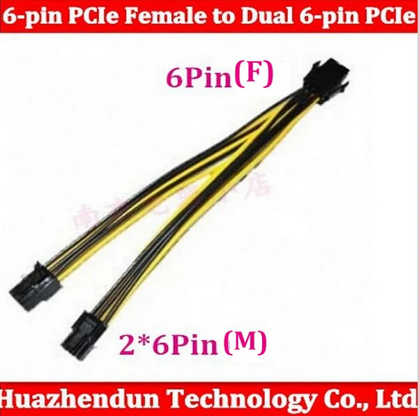 100PCS 6 pin 6pin to dual 6pin 6 pin PCIe Female to l 6 pin PCIe Male ...