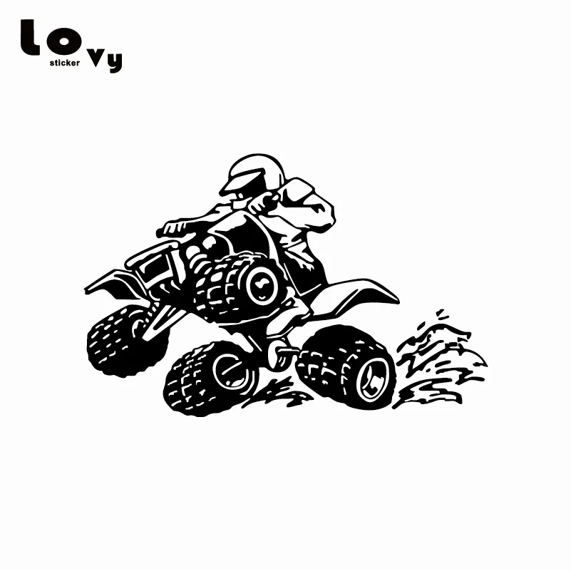 Four Wheeler Terrain Vehicle Vinyl Car Sticker Creative Cartoon Driver ...