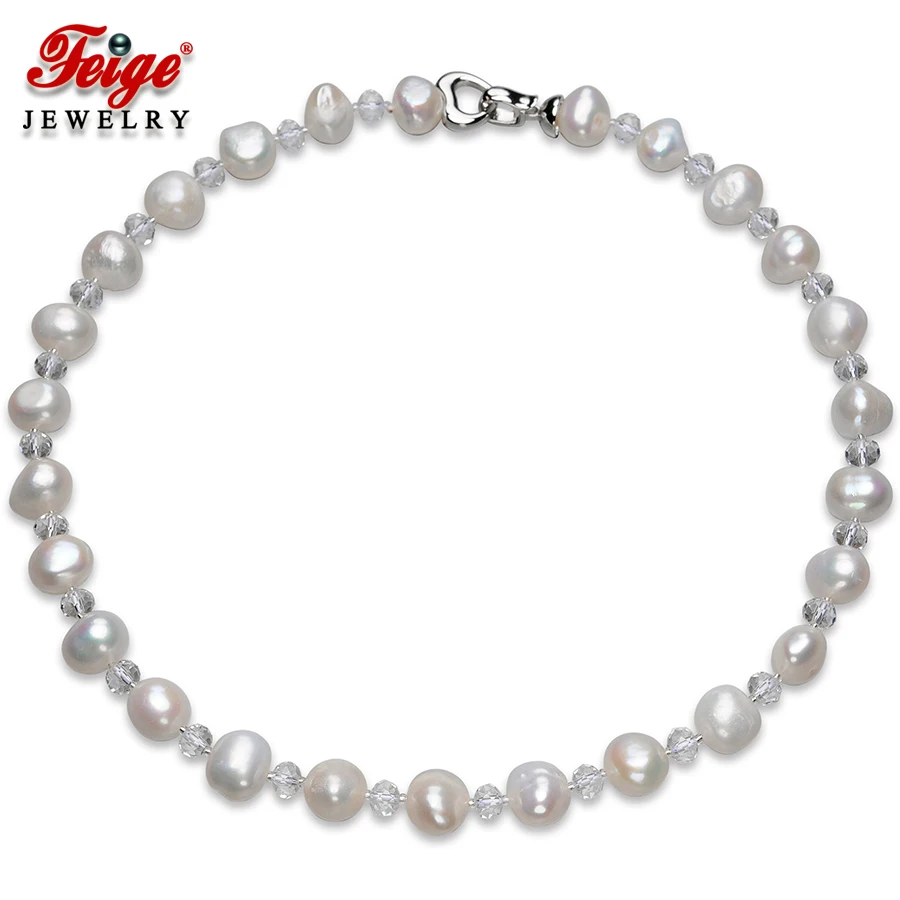 Vintage Baroque Freshwater Pearl Necklace For Women Anniversary Jewelry