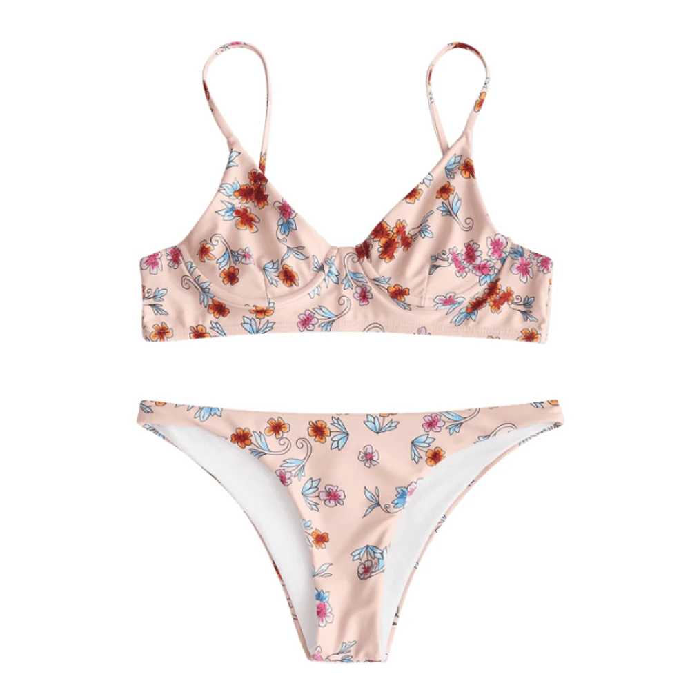 Bandage Bikini Sets 2018 Women Push Up Rims Swimsuit Cross Swimwear