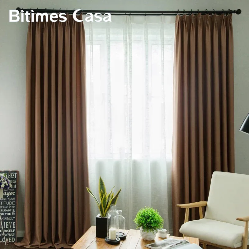 Simple Brown Window Curtains Design Ideas