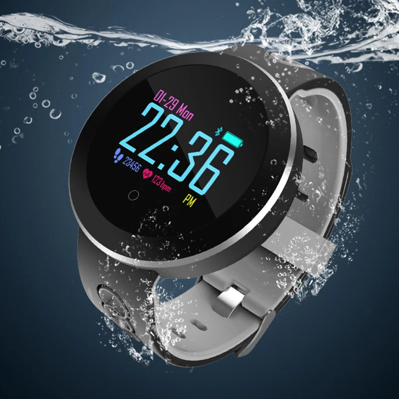 2018 Smart Waterproof Watch Men's Watch Fitness Tracker Bluetooth Heart ...