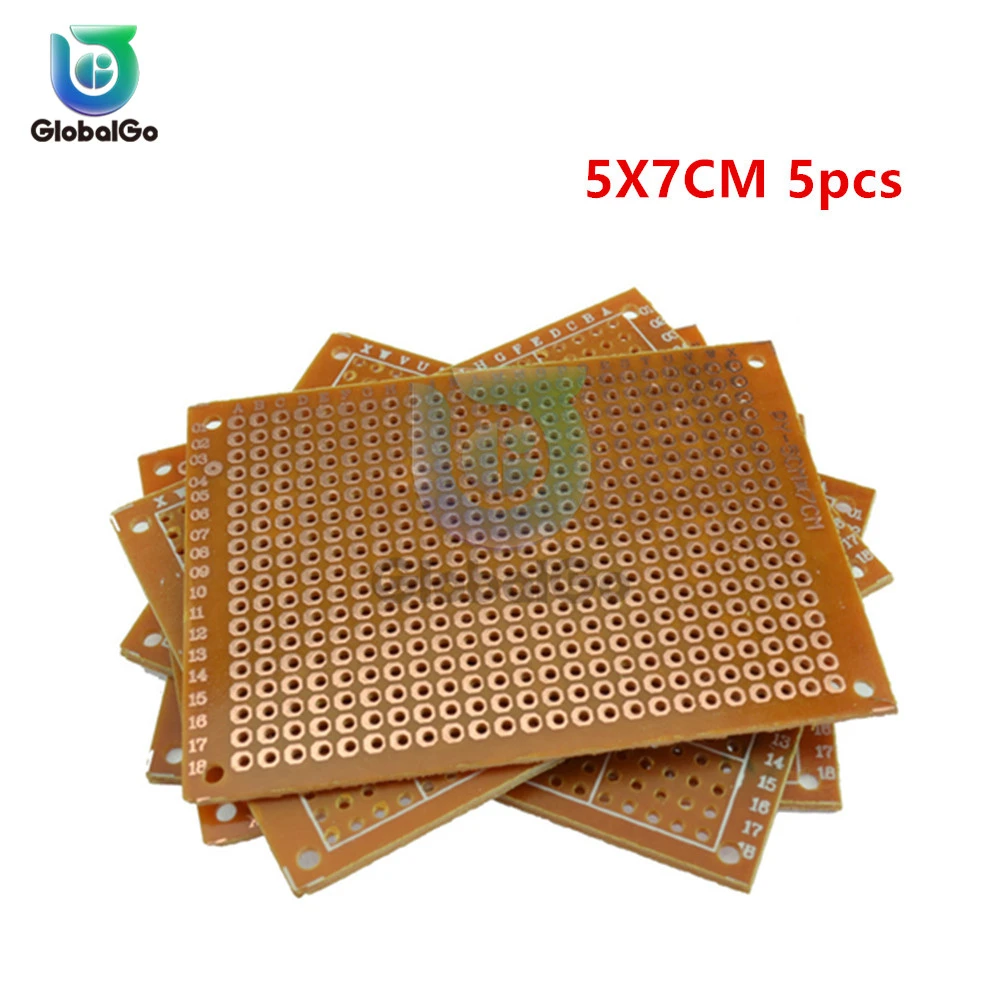 5 pcs/Lot 5*7 cm un simple face PCB universel Circuit imprimé bricolage bakélite plaque papier ...