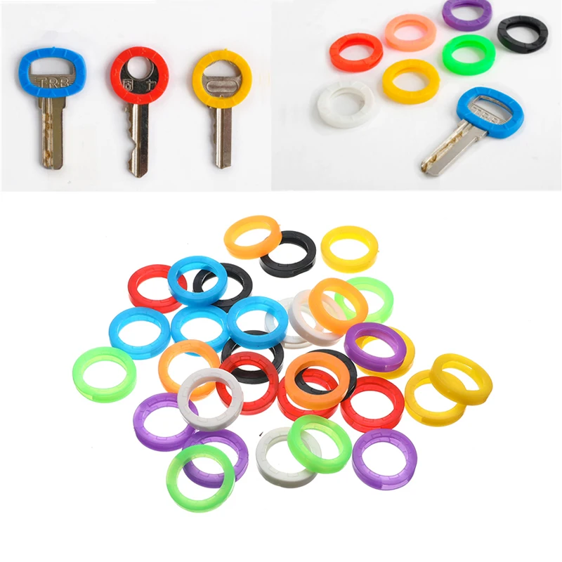 32pcs/lot Mixed Color Hollow Rubber Soft Keys Locks Cap Key Covers ...