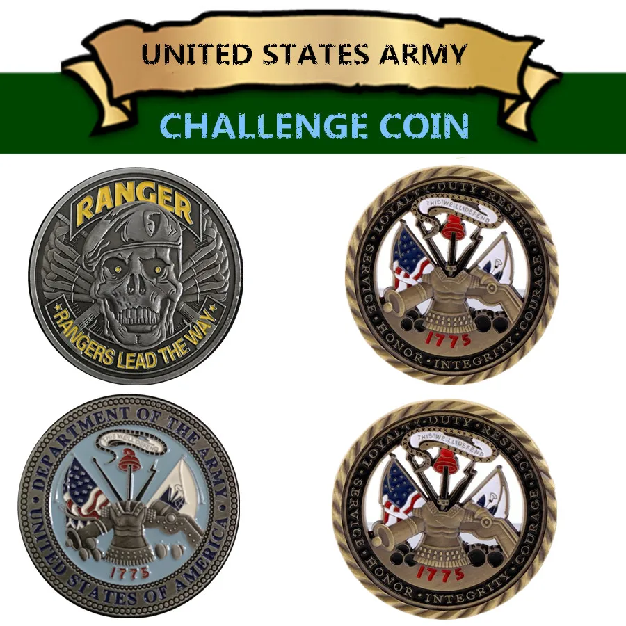 Free Shipping Mix 2pcs US Army Ranger Challenge Coin 1775 U S Army free-shipping-mix-2pcs-us-army-ranger-challenge-coin-1775-u-s-army