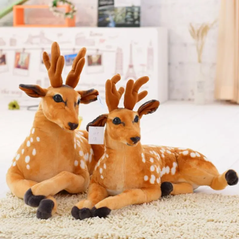 Nooer Simulation Plush Sika Deer Stuffed Toy Soft Deer Plush Doll For ...
