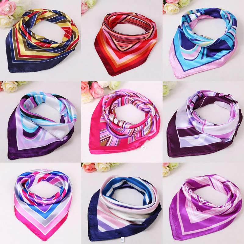 Ladies Silk Traditional Printed Uniform Scarf square Fashion hotel ...